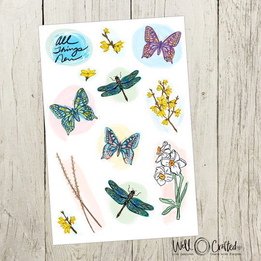 All Things New Stickers – Well Crafted Studio